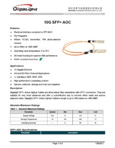 10g sfp+ aoc 2 | ファイバーラボ株式会社